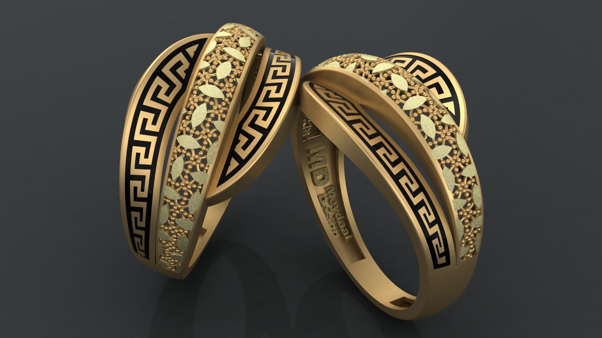 Unique Versace Ring 3D model 3D printable | CGTrader