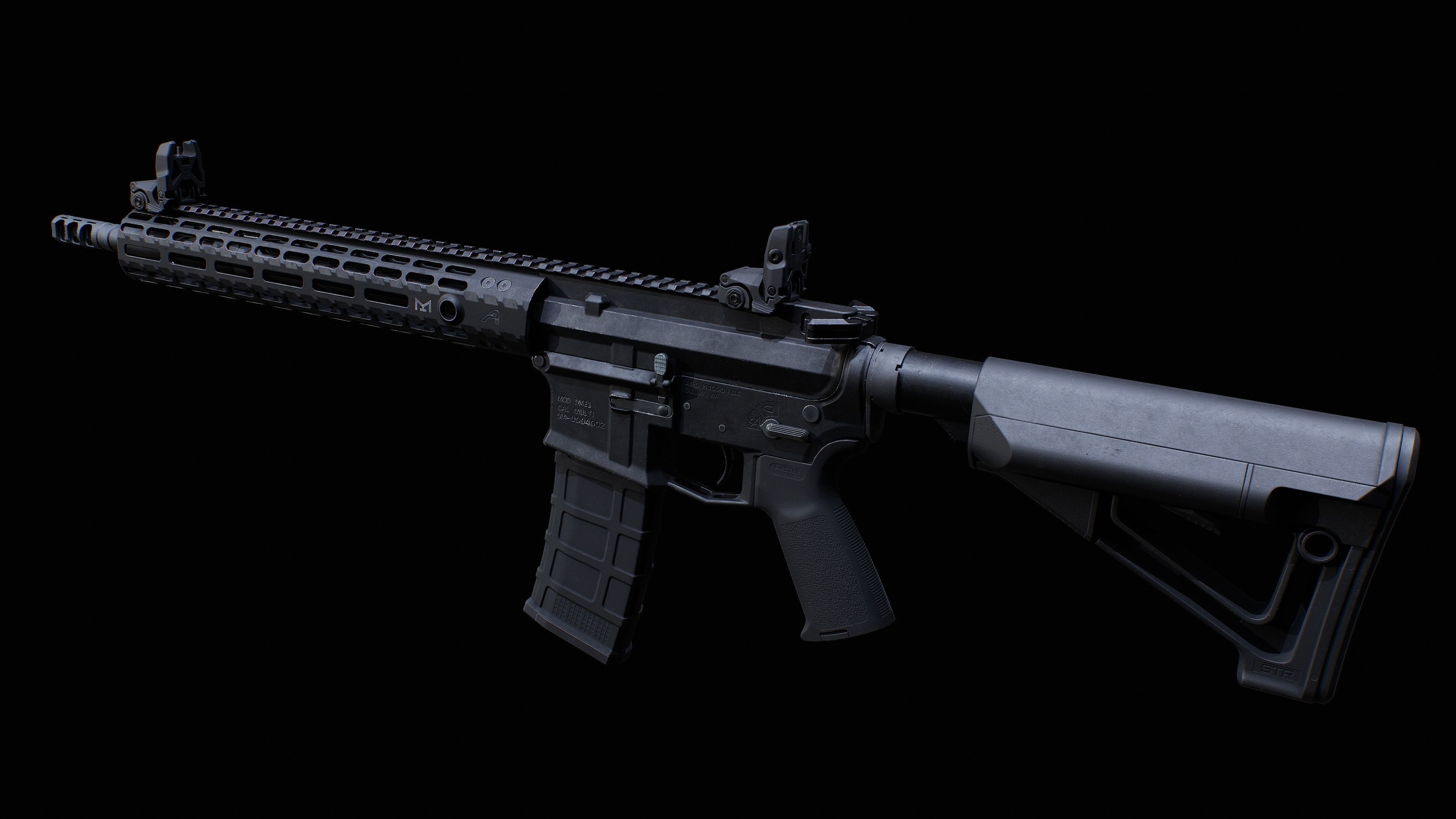 3D model AR 15 AAA Game Asset Without Accessories VR / AR / low-poly ...