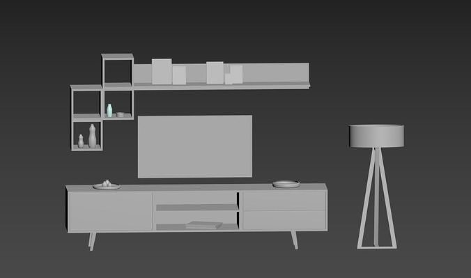 3D model Modern TV wall unit 3D model VR / AR / low-poly | CGTrader