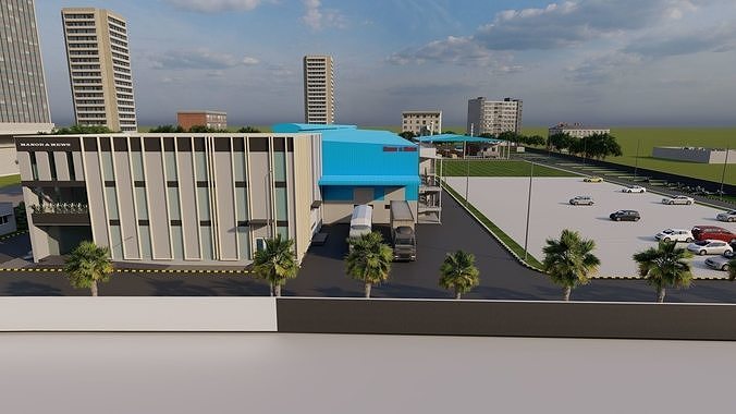 Factory design 3D model | CGTrader