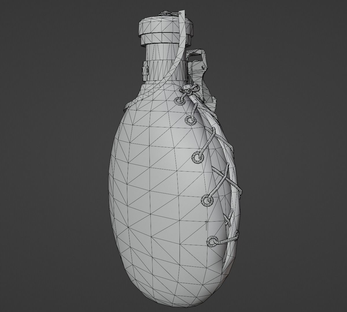 3D model Vintage Military Water Flask - Low poly Game-ready PBR 3D ...