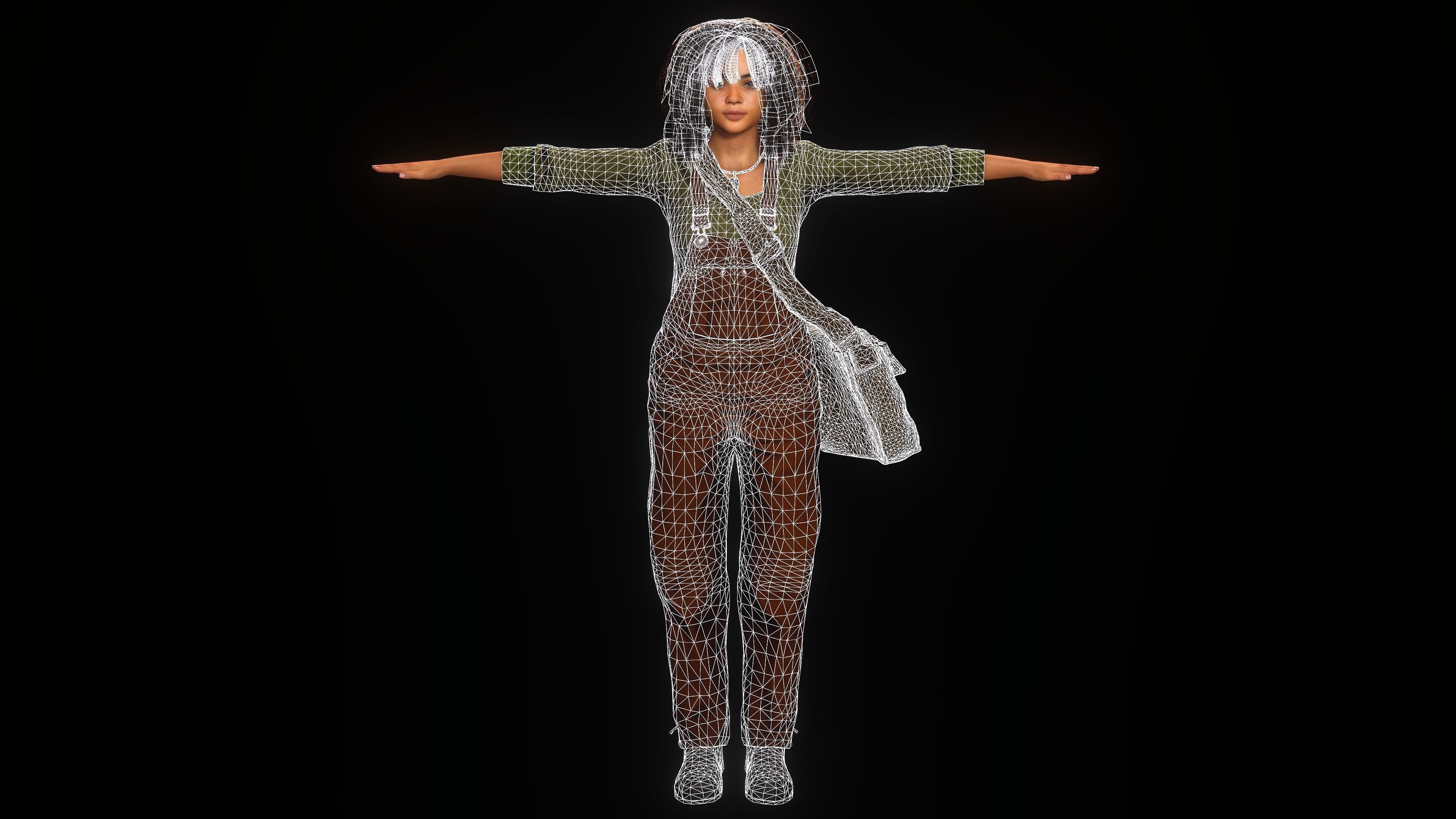 3D model AAA 3D REALISTIC HUMAN CHARACTER - AFRICAN BLACK TEENAGE GIRL ...