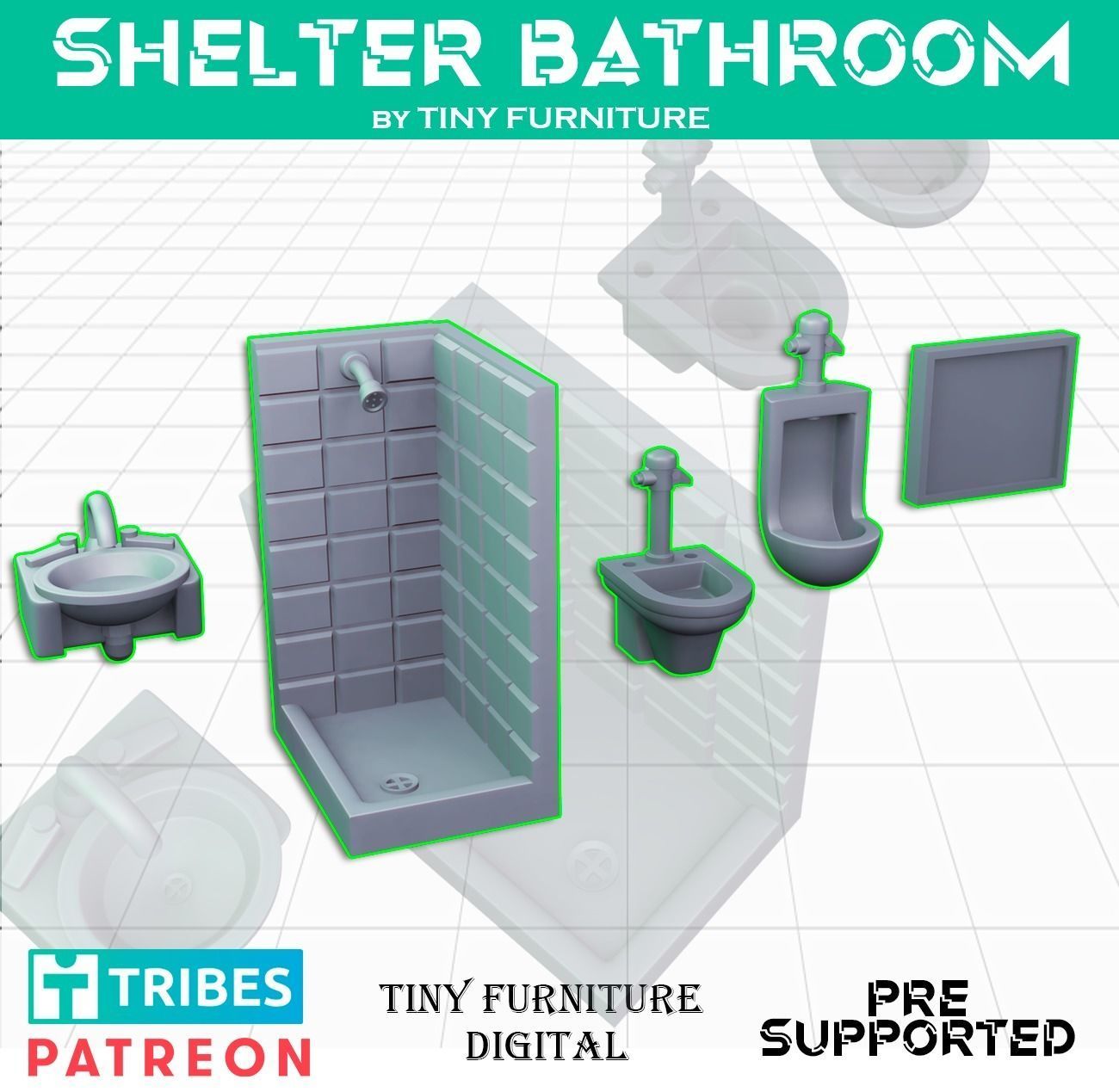 Shelter Bathroom 3D model 3D printable | CGTrader