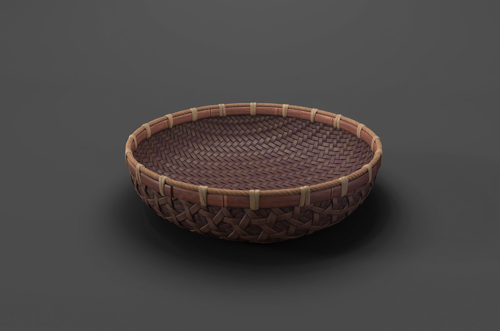 Chinese basket bamboo weaving rattan weaving basket sieve 3D model ...