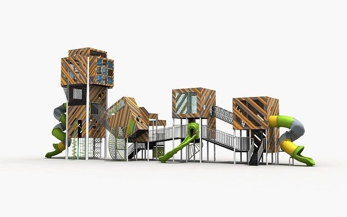 Outdoor Park Container Kids Playground Equipment 3D model | CGTrader