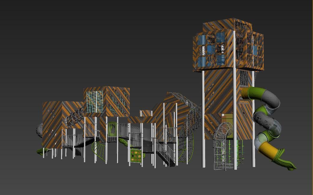 Outdoor Park Container Kids Playground Equipment 3D model | CGTrader