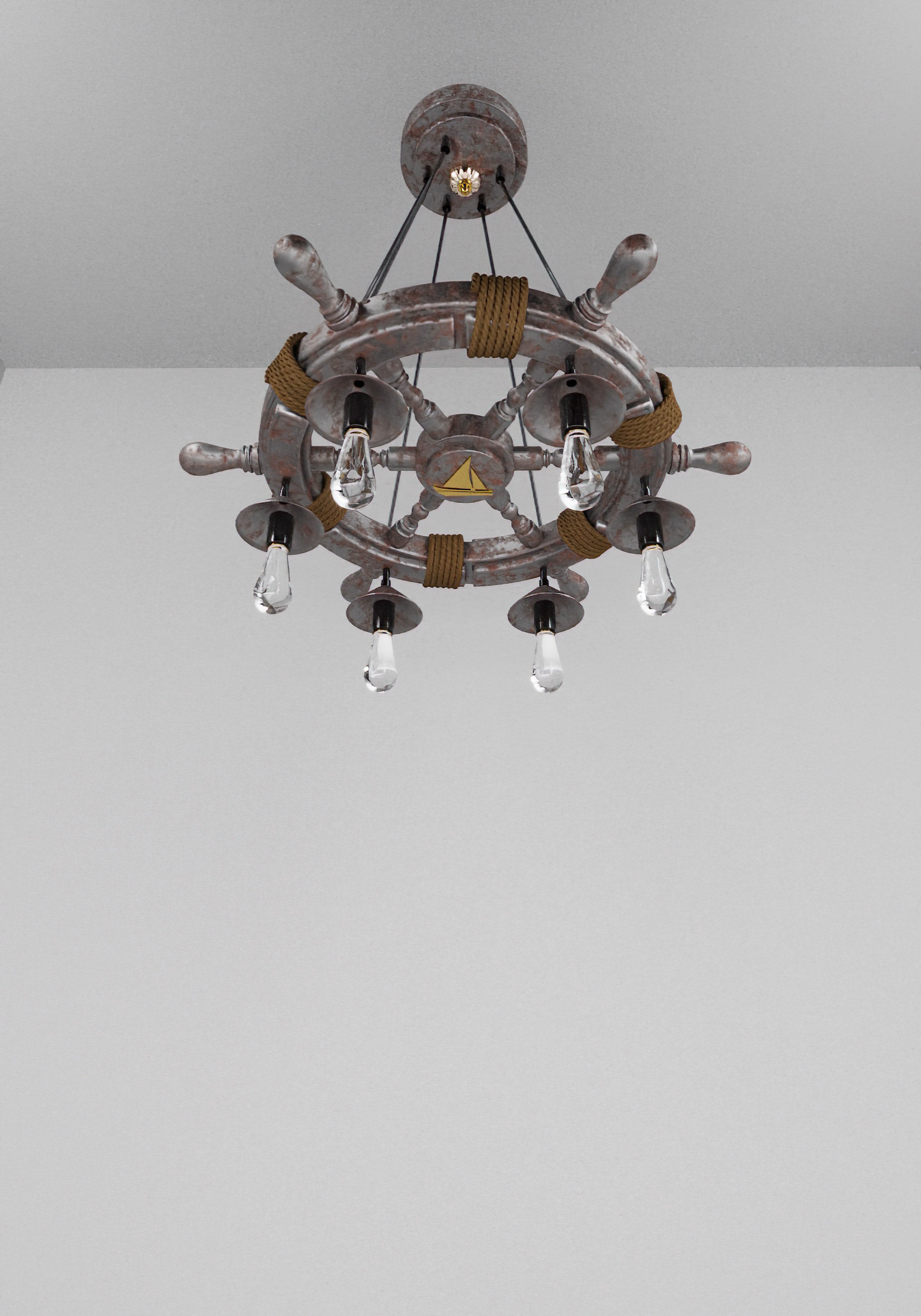 Ship Wheel Themed Chandelier 3D model | CGTrader