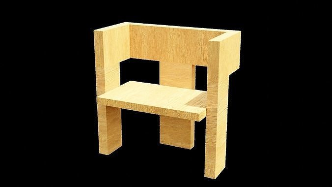 Abstract wooden chair 3D model | CGTrader