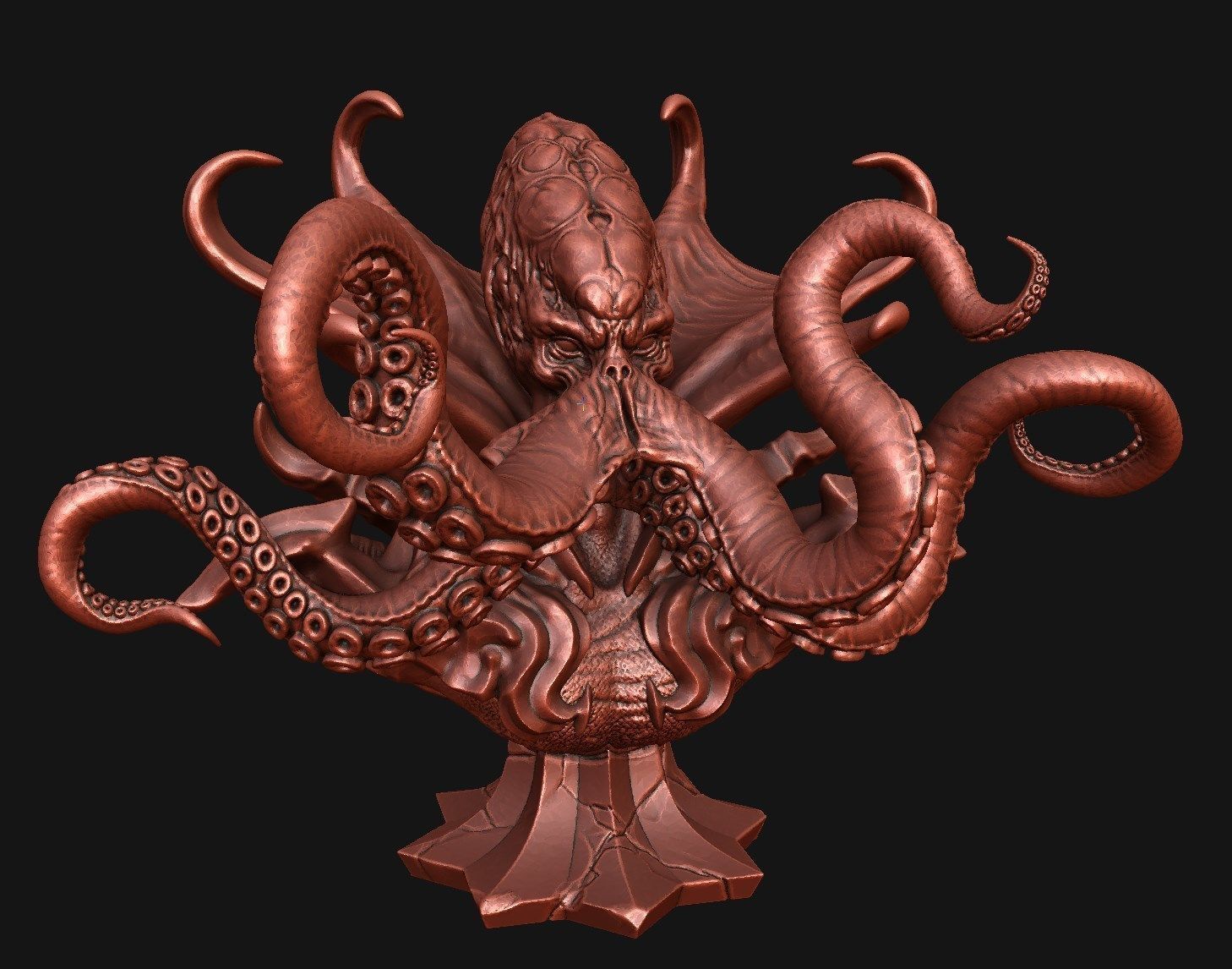 Illithid - Mind Flayer Bust 3D model 3D printable | CGTrader