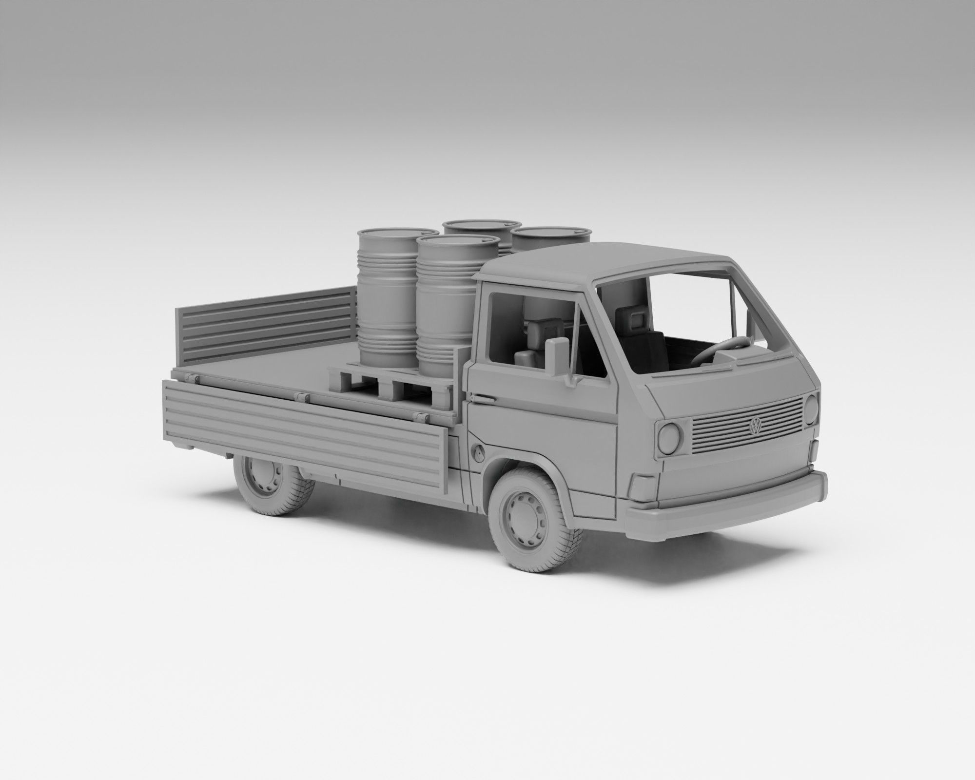 VW T3 Doka- H0 scale van model kit 3D model 3D printable | CGTrader