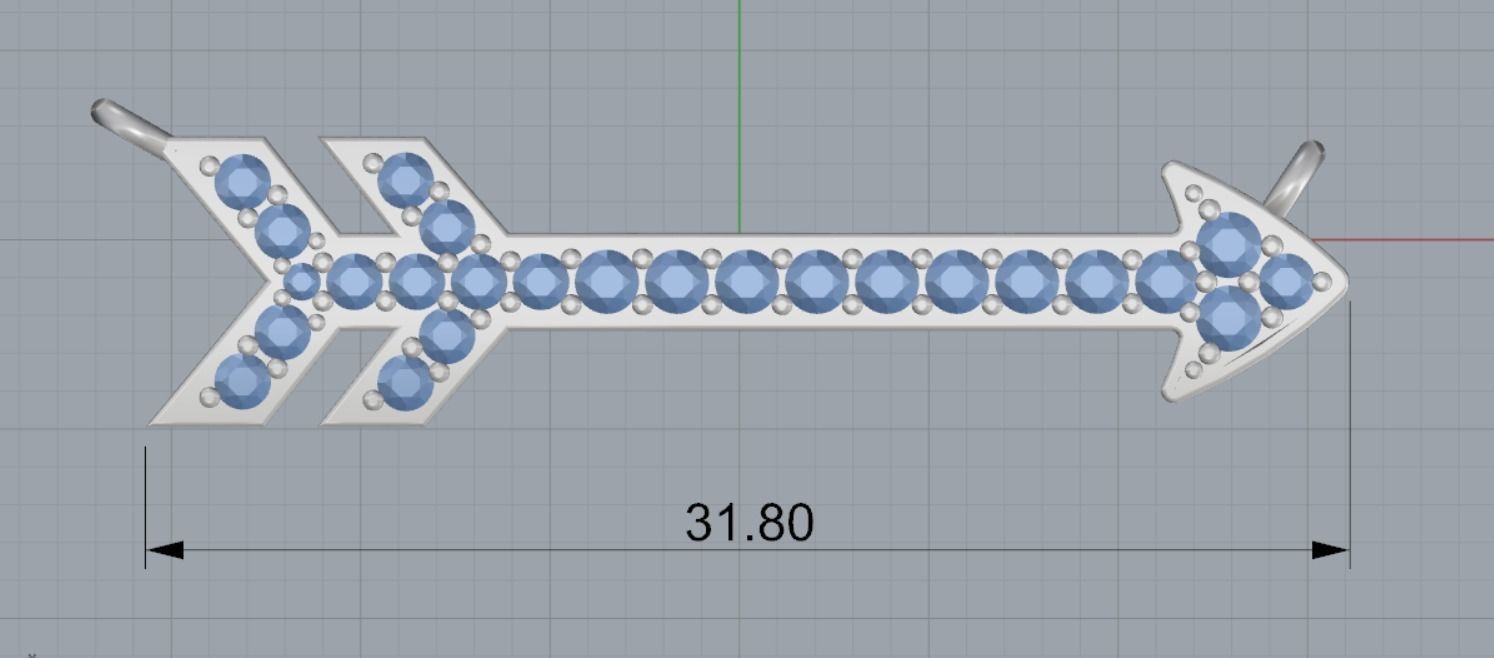 pendant arrow 3D model 3D printable | CGTrader