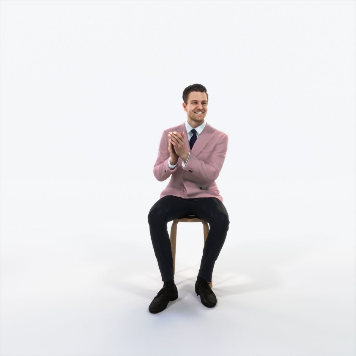 3D model Virtue 13K Clapping Sitting Elegant Man VR / AR / low-poly ...