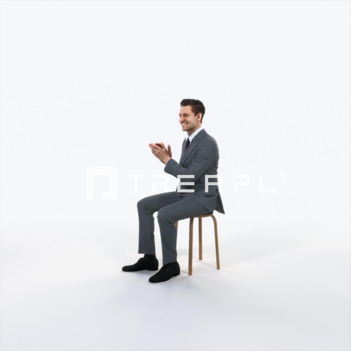 3D model Virtue 13D Clapping Sitting Elegant Man VR / AR / low-poly ...