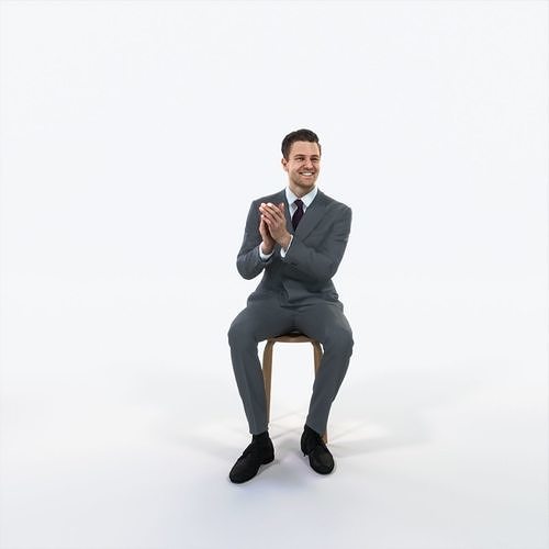 3D model Virtue 13D Clapping Sitting Elegant Man VR / AR / low-poly ...