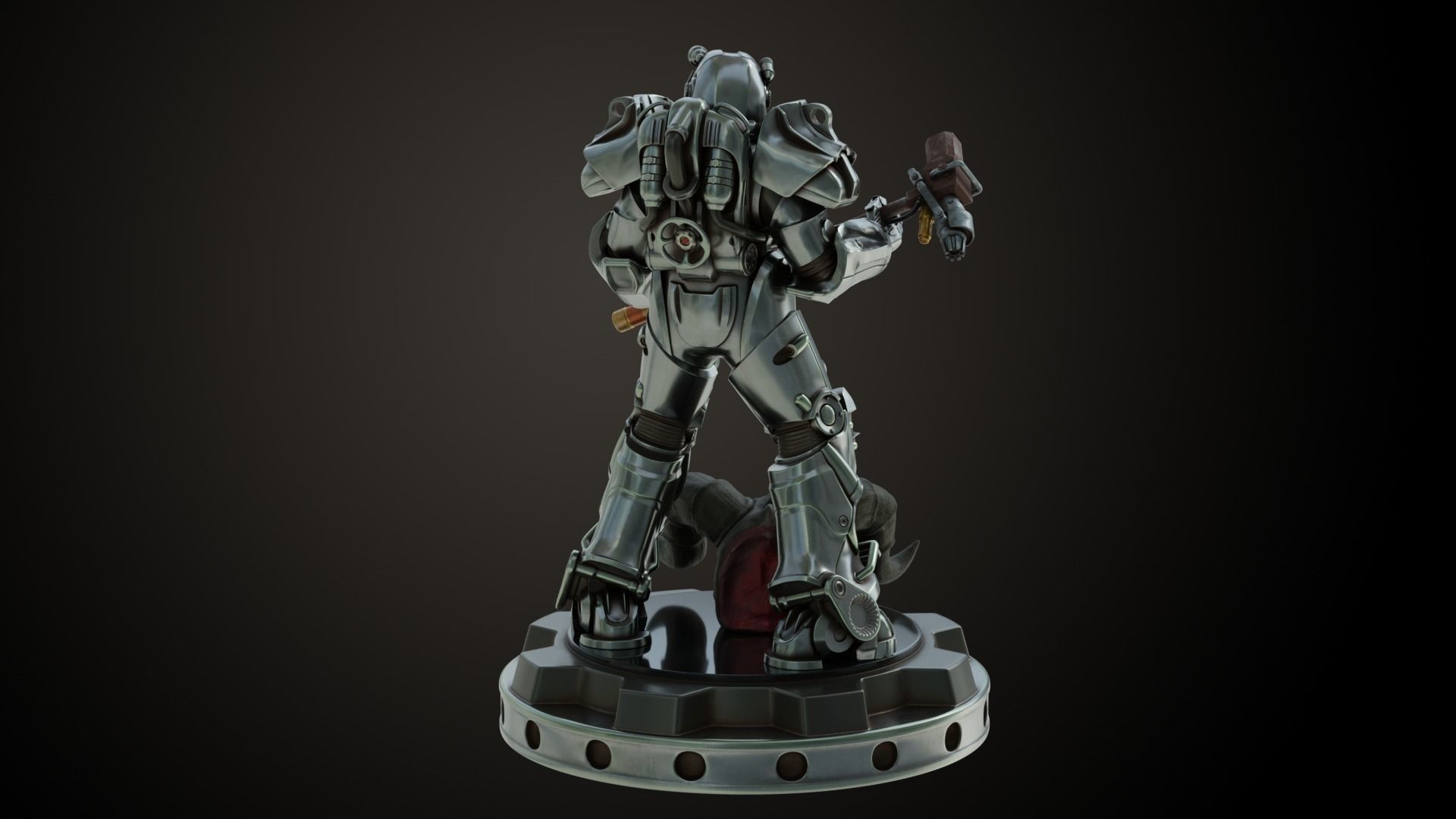 Fallout T60 Battle Pose 3D model 3D printable | CGTrader