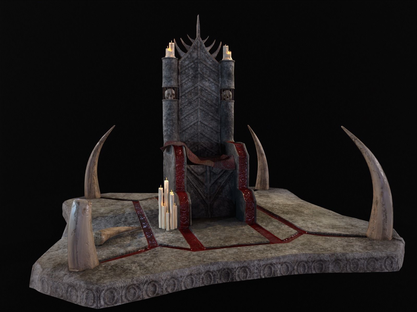 3D model Dark Gothic Medieval Throne VR / AR / low-poly | CGTrader