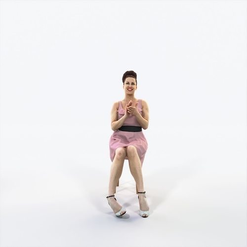 3D model Yearn 21E Clapping Sitting Casual Woman VR / AR / low-poly ...