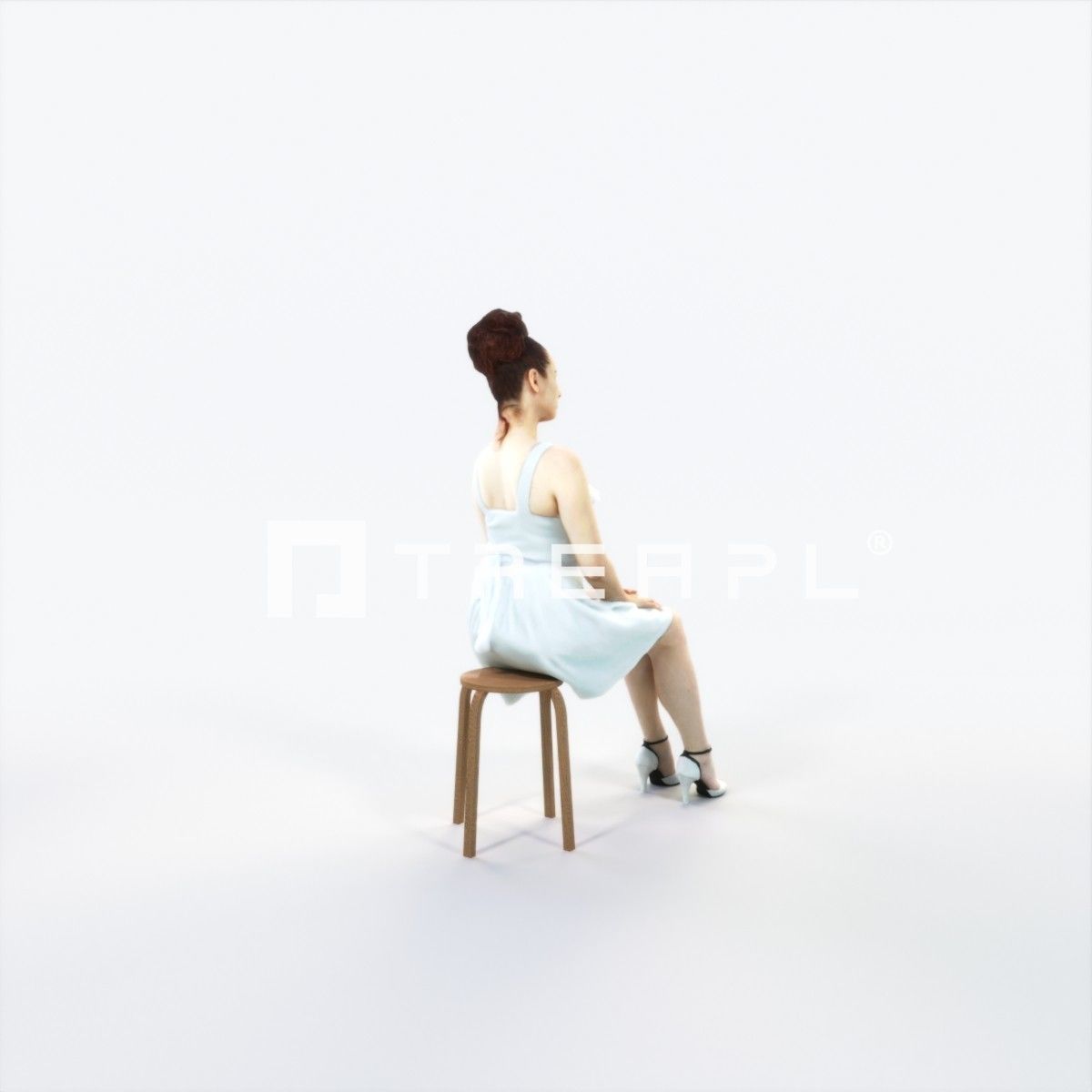 3D model Yearn 22M Listening Sitting Casual Woman VR / AR / low-poly ...