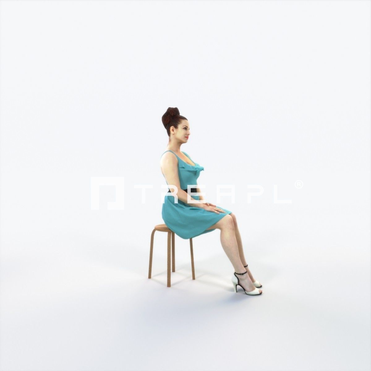 3D model Yearn 22G Listening Sitting Casual Woman VR / AR / low-poly ...