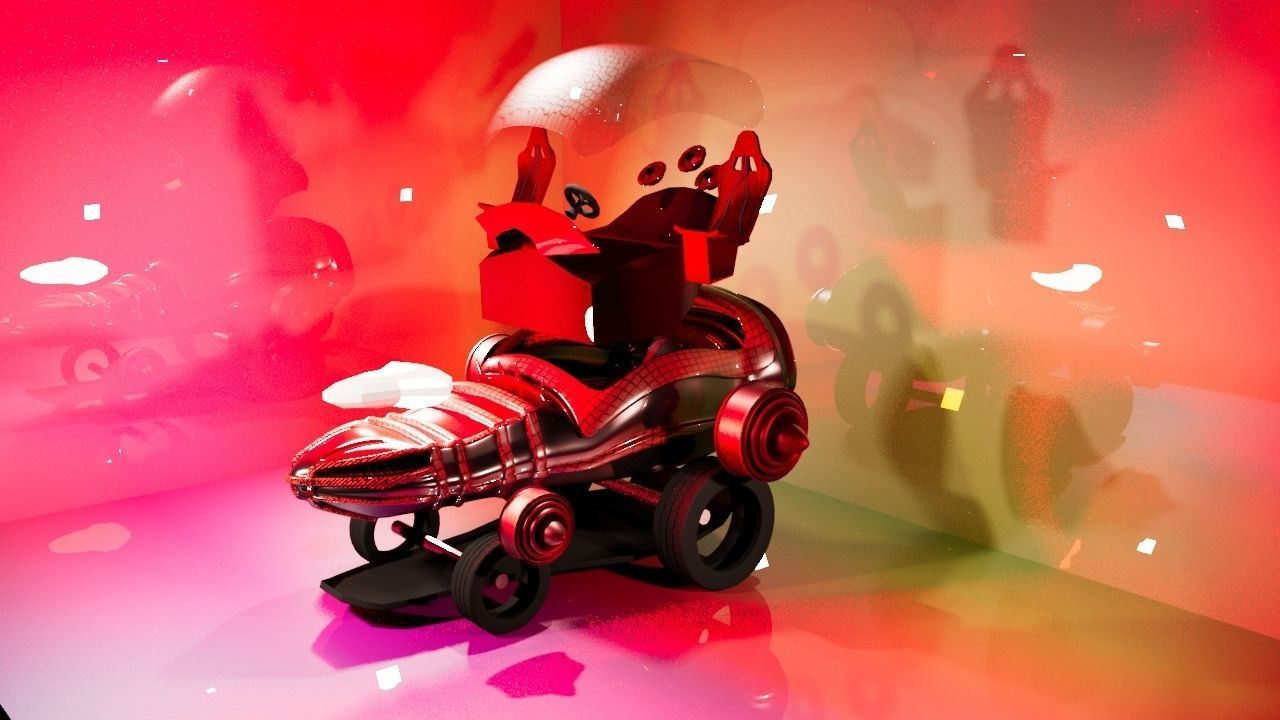 crash game magical car 3D model | CGTrader
