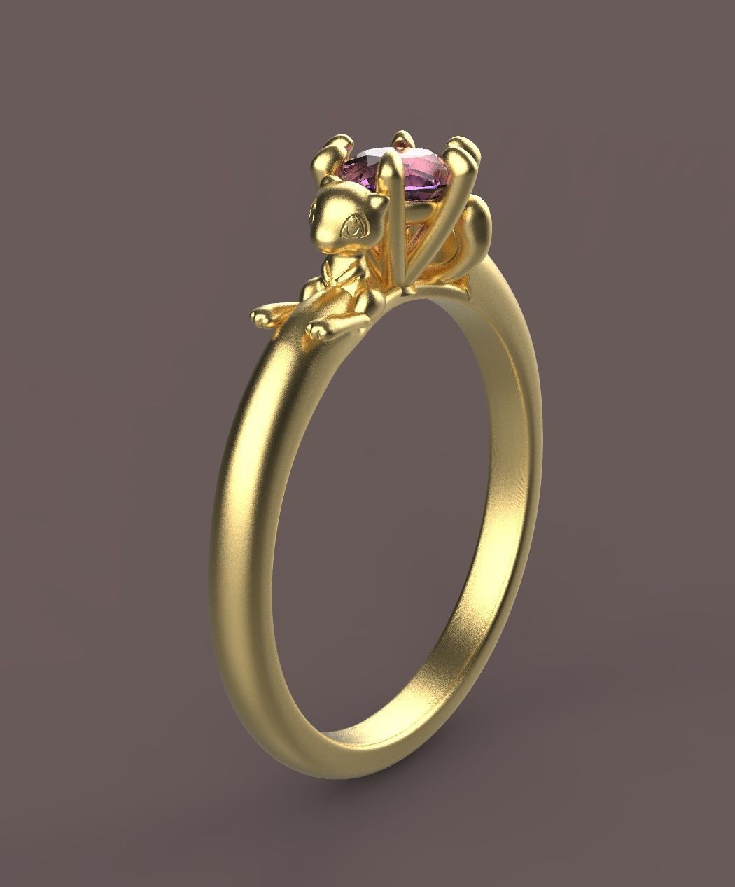 Mew Pokemon Diamond Ring Printable STL 3D model 3D printable | CGTrader