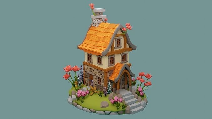 Cartoon House 4 3D model | CGTrader