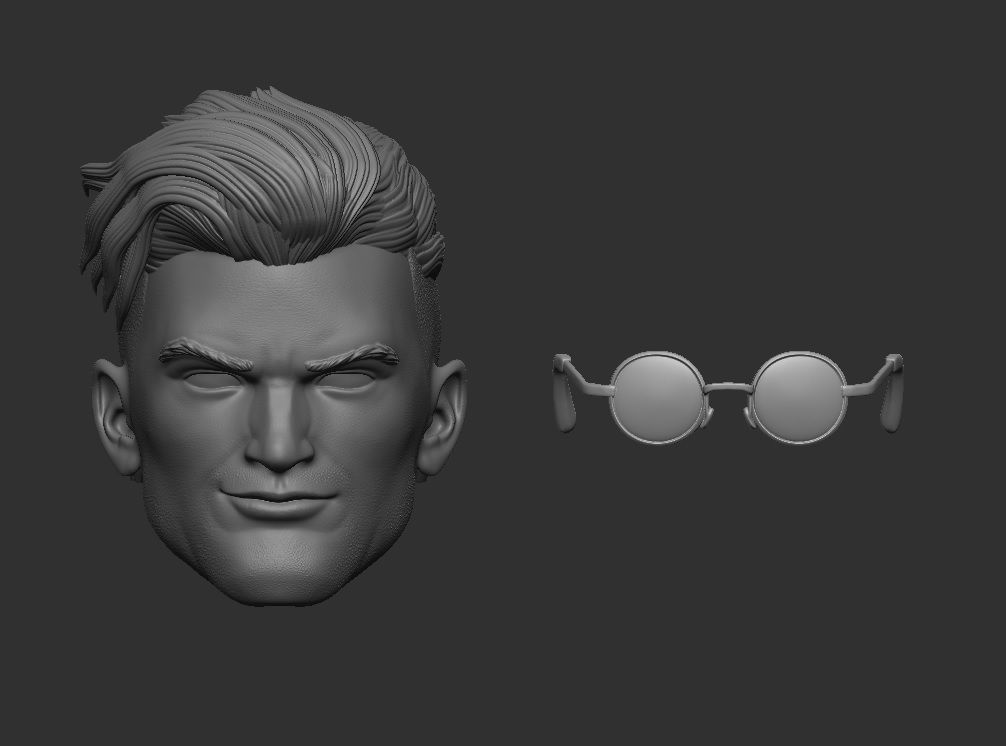 Superboy with removable shades - Headsculpt for Action Figures 3D model ...
