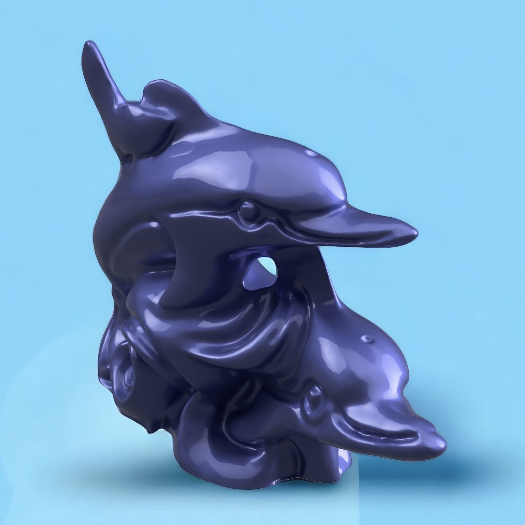 Dolphin on wave 3d print 3D model 3D printable | CGTrader