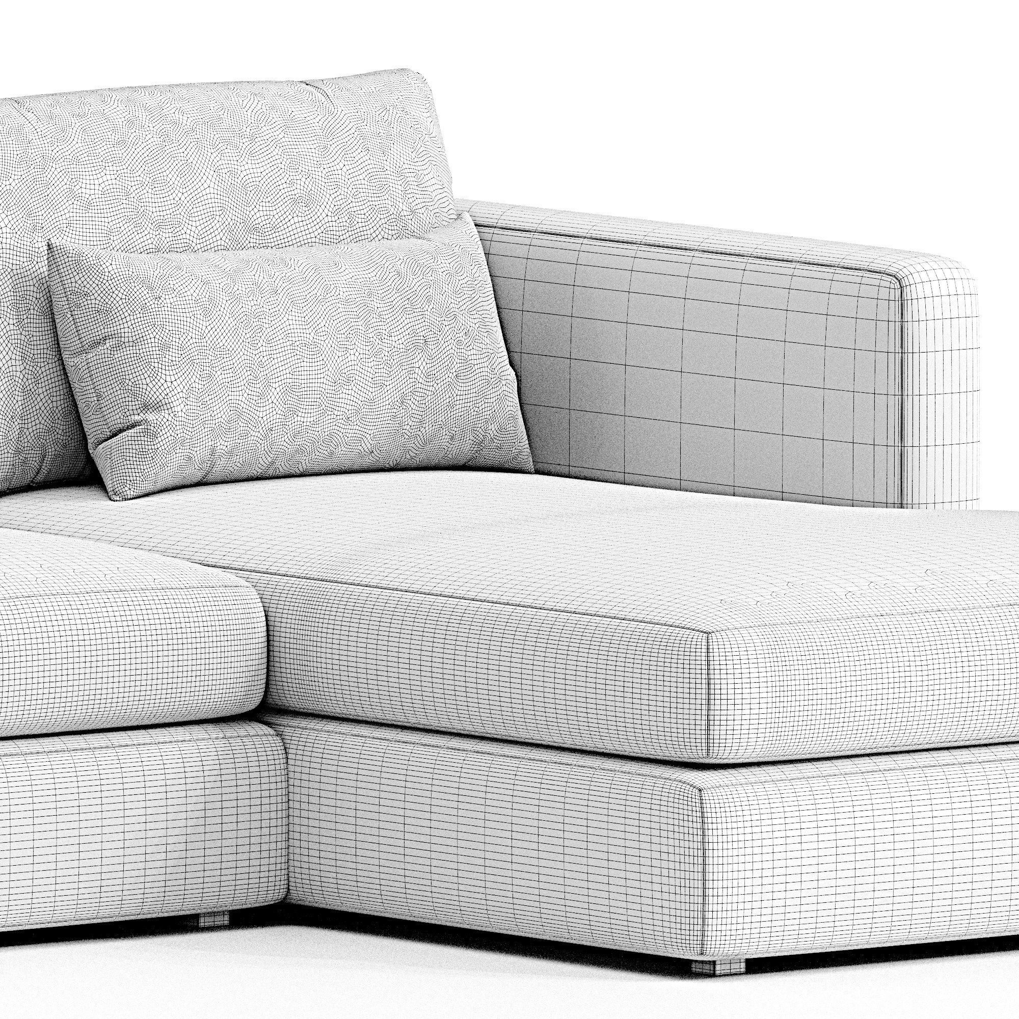 Haywood Left Sectional sofa 3D model | CGTrader