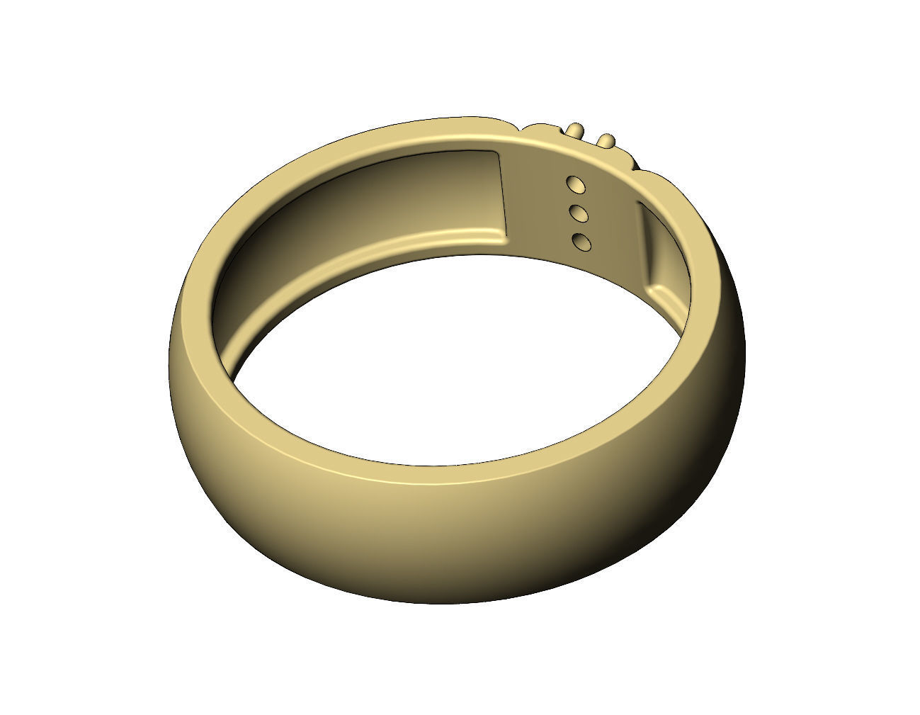 Ribbed diamond line dome cigar band US sizes 5to10 3D model 3D ...