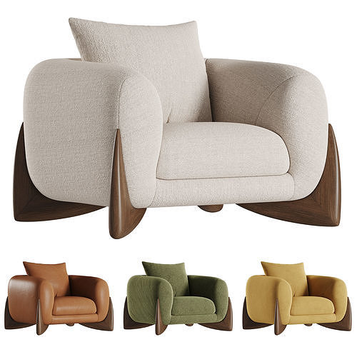 Softbay Armchair by Porada 3D model | CGTrader