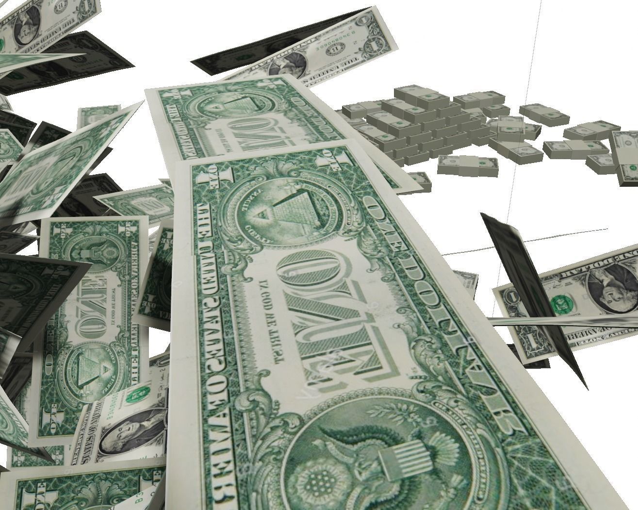 3D model USD Money Piles Stacks 3D MODEL VR / AR / low-poly | CGTrader