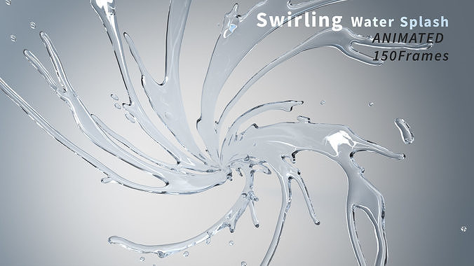 Spiraling Water Splash Animated 3D model 3D model animated | CGTrader