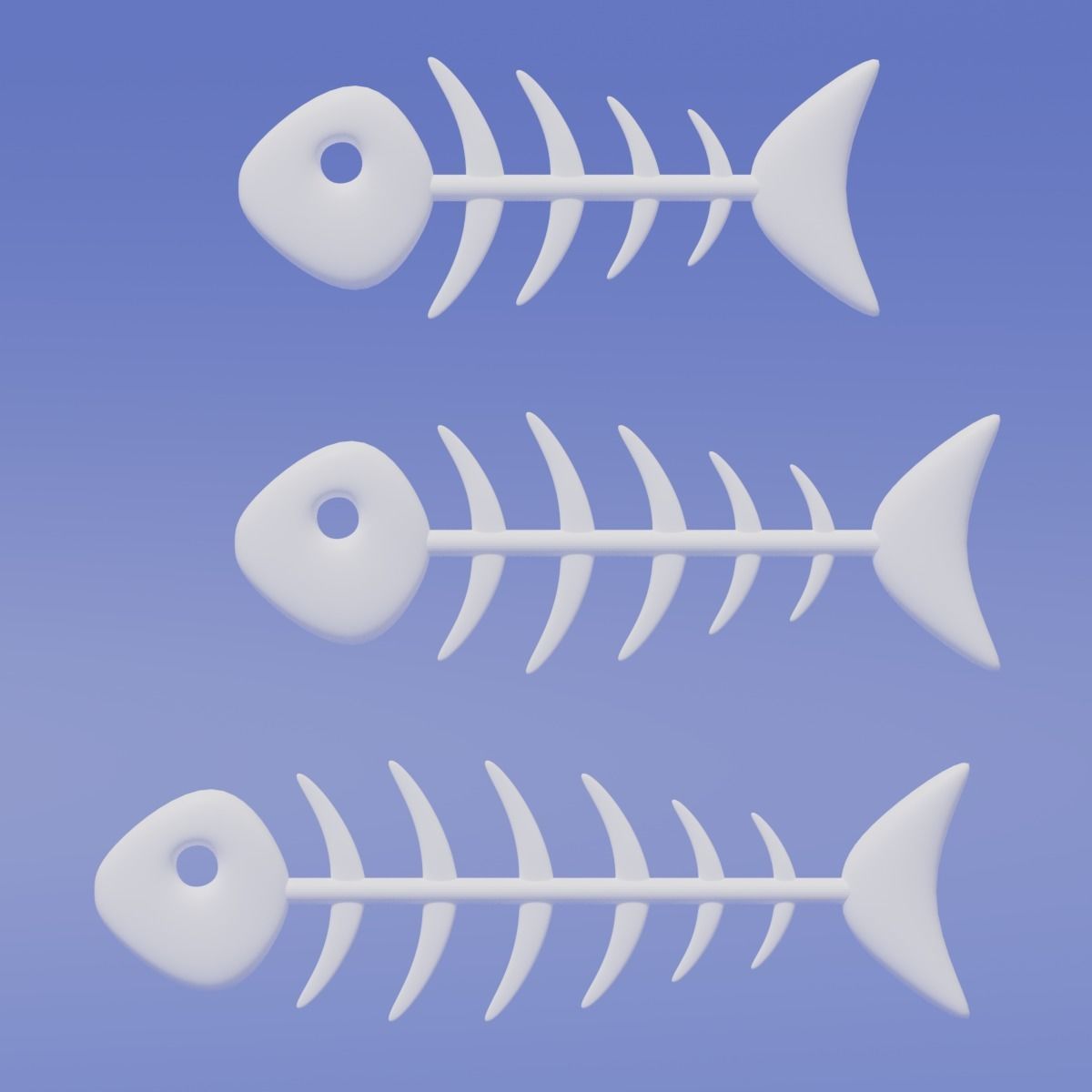 Cartoon Fish Bones Collection 3D model | CGTrader