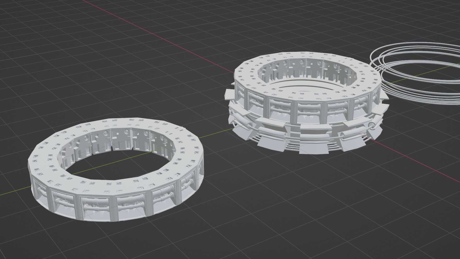 sci-fi mech compontent circular kitbash 3D model 3D model 3D printable ...