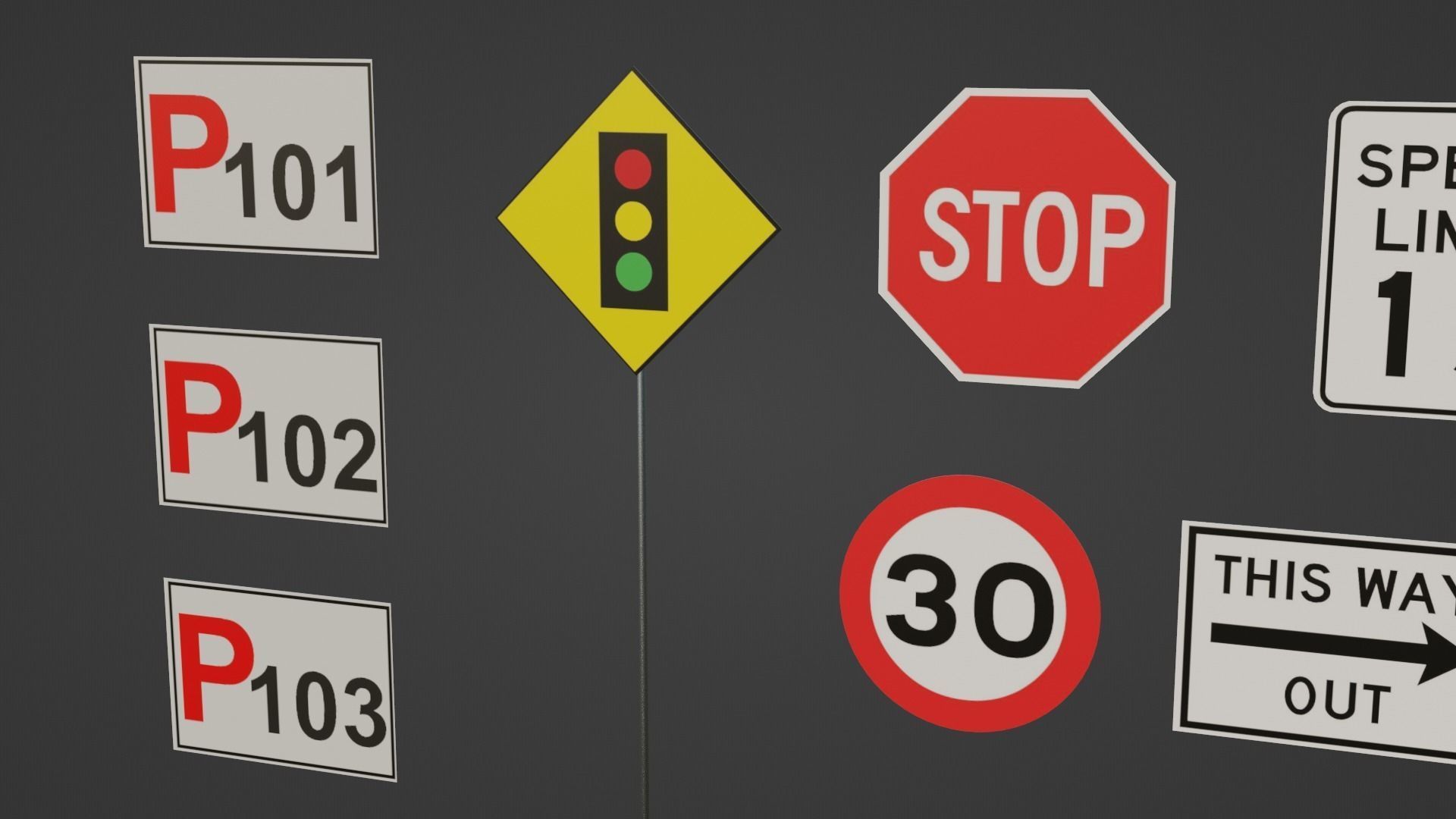 3D model Signs and Road Signs VR / AR / low-poly | CGTrader