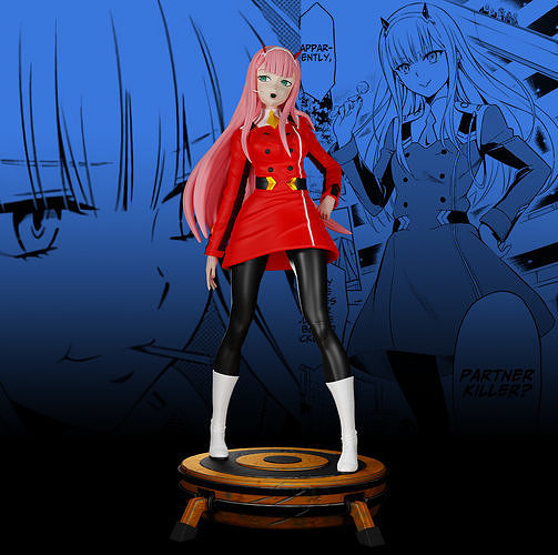 zero two 3D model 3D printable | CGTrader