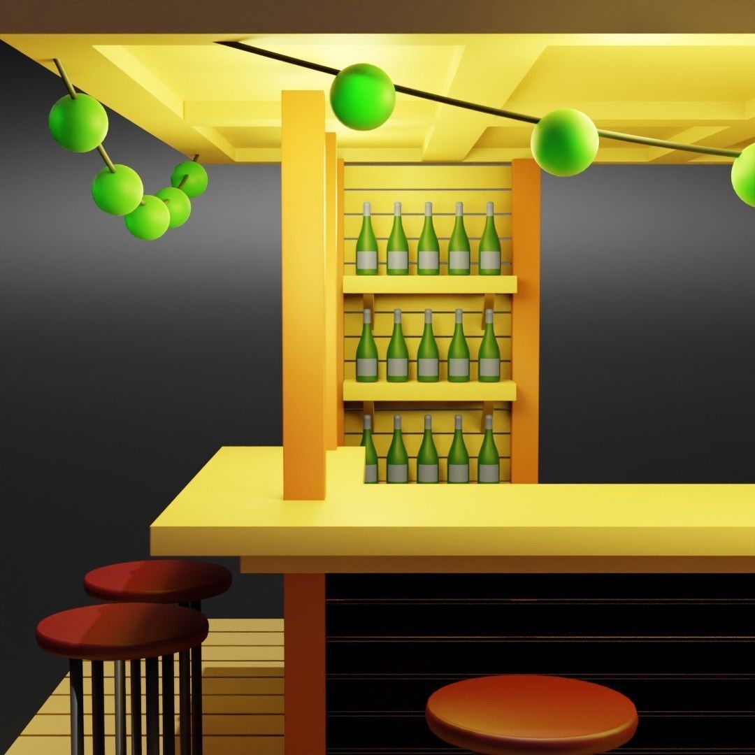 3D model wooden tiki bar VR / AR / low-poly | CGTrader