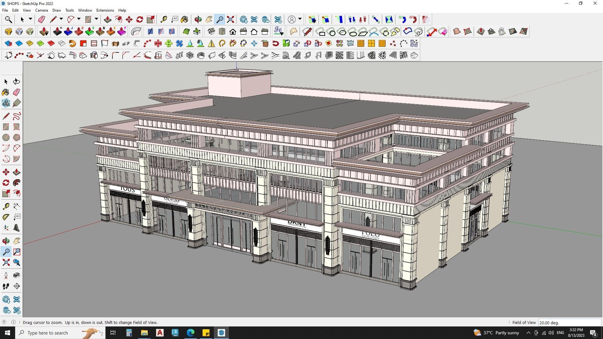 Art deco shopping mall 3d model 3D model | CGTrader