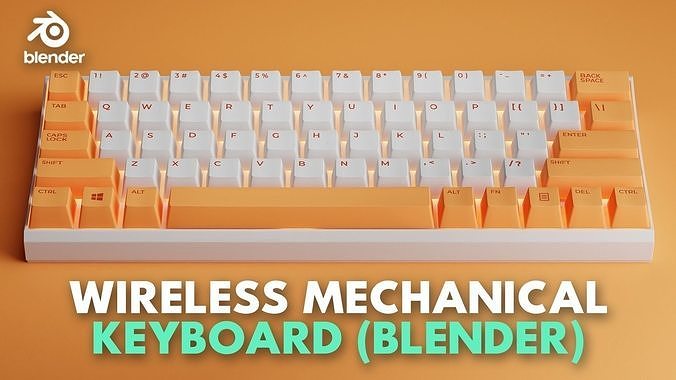 3D model Wireless Mechanical Keyboard - Blender VR / AR / low-poly | CGTrader