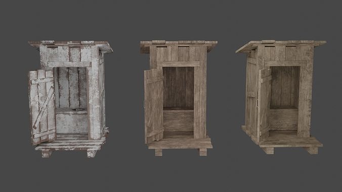 Wooden Outhouse free VR / AR / low-poly 3D model | CGTrader