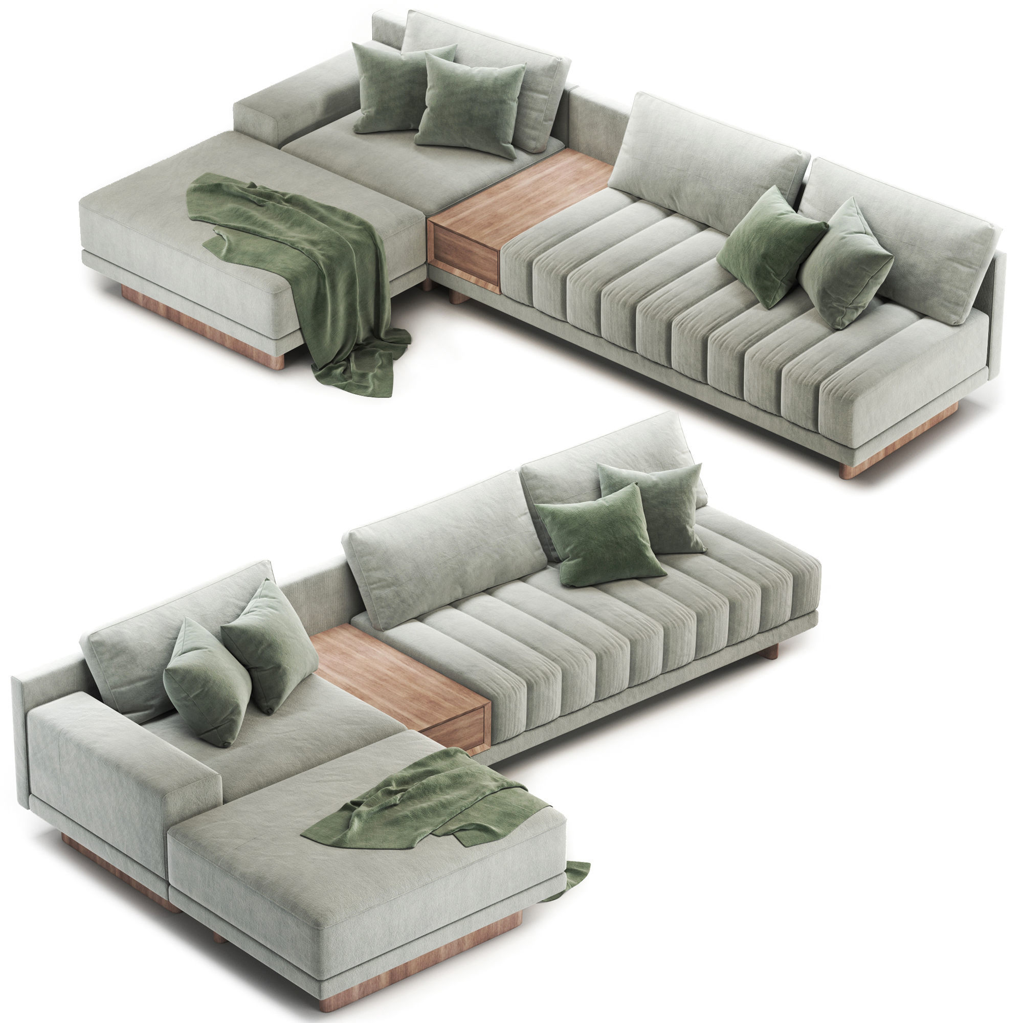L-Shaped Ottoman Sofa 3D model | CGTrader