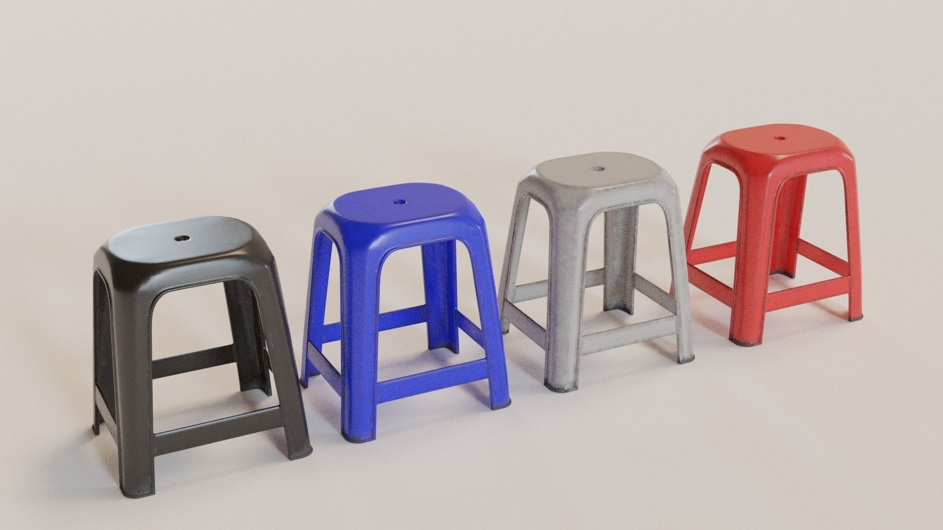 3D model Stackable Plastic Stool VR / AR / low-poly | CGTrader