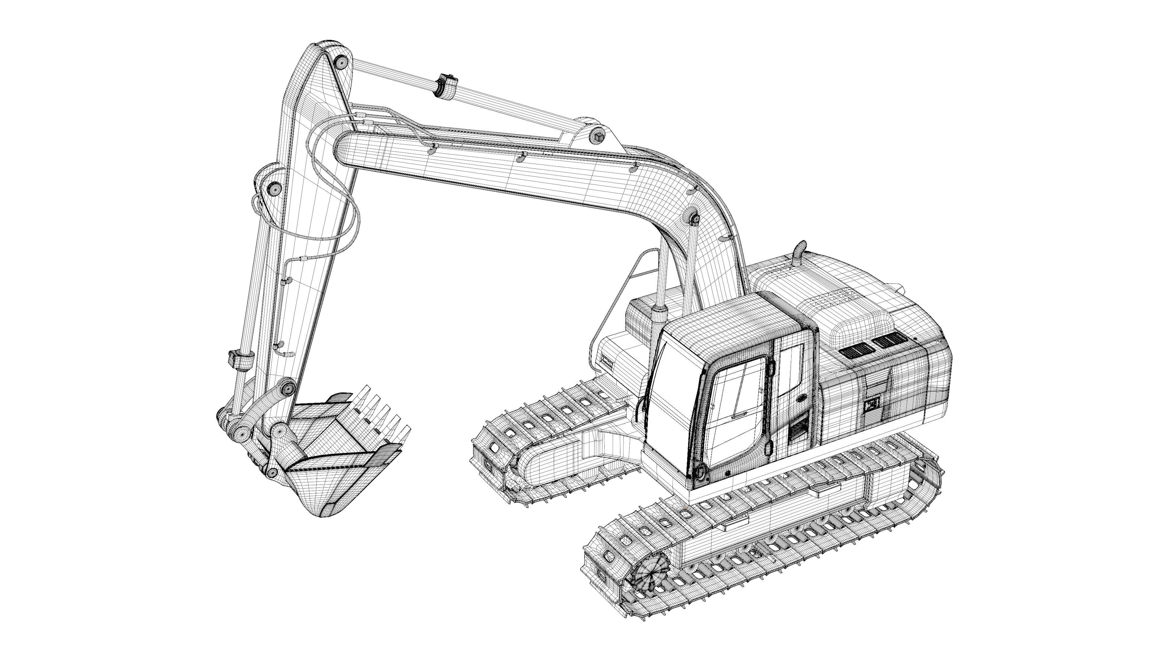 Komatsu PC200-8 Excavator pbr 3D model | CGTrader