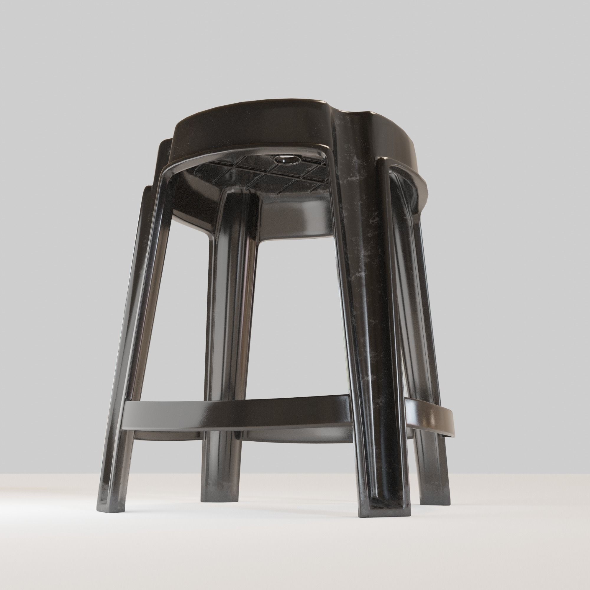 3D model Stackable Plastic Stool VR / AR / low-poly | CGTrader