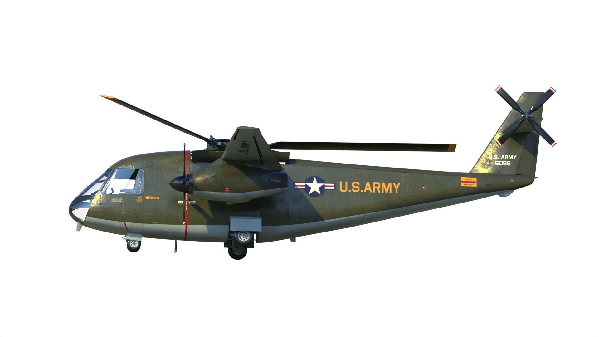 Lockheed CL-945 stowed rotor aircraft CARR 3D model | CGTrader