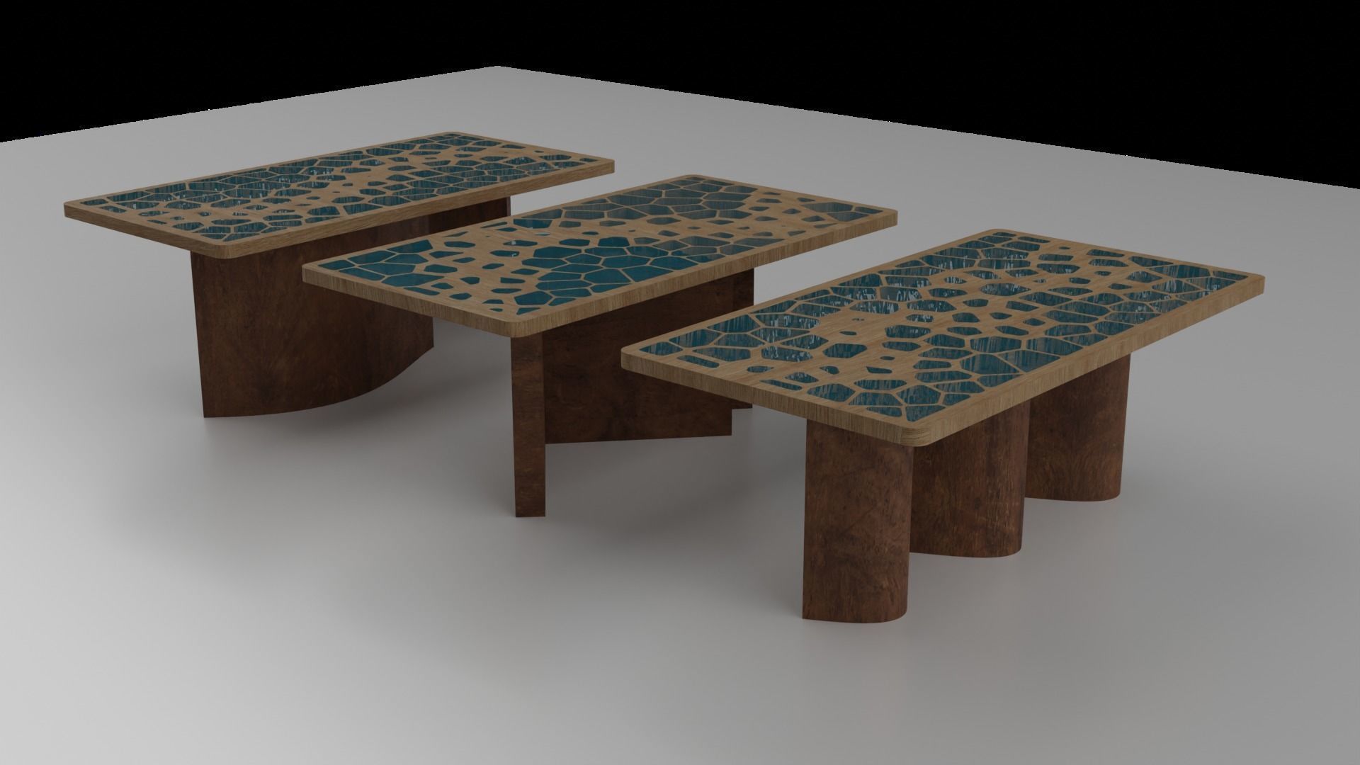 Organic Pattern Three Dining tables 3D model | CGTrader