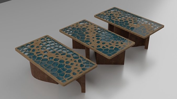 Organic Pattern Three Dining tables 3D model | CGTrader