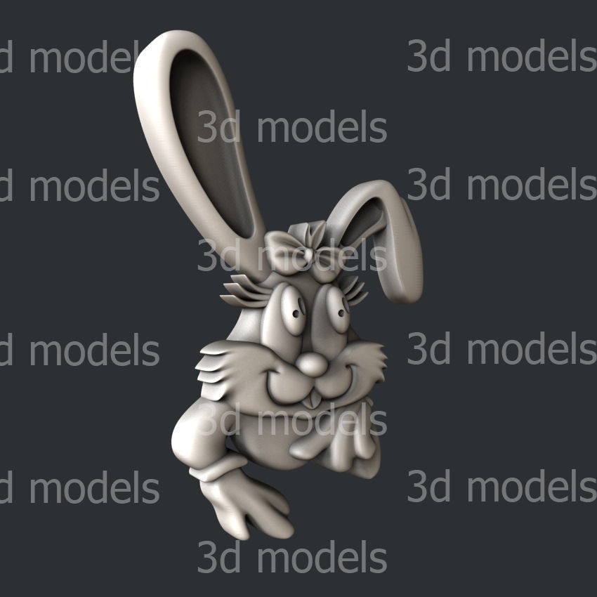 3d STL models for CNC router or 3d printer bunny P444 3D model | CGTrader