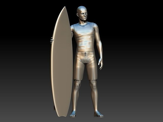 surfer boy 3D model 3D printable | CGTrader